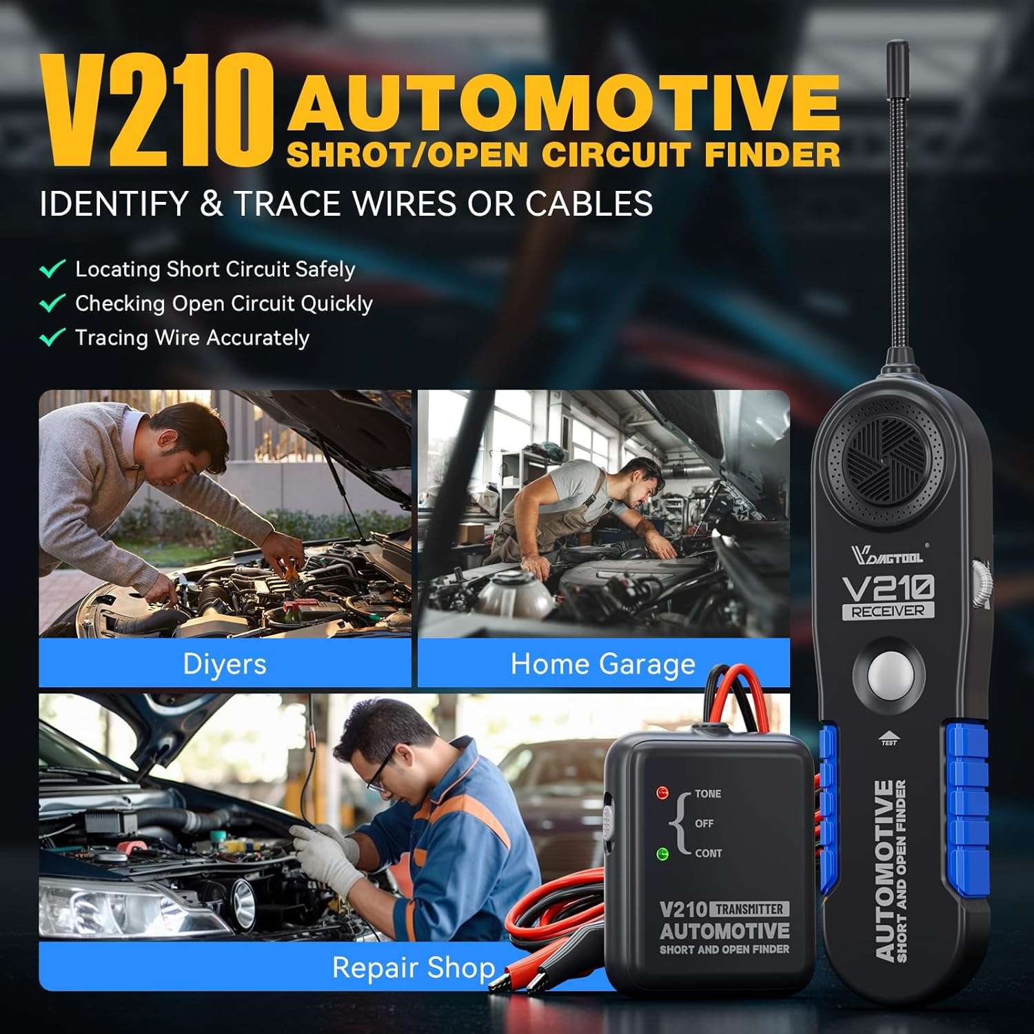 VdiagTool V210 Open & Short Finder Wire Tracer Circuit Tester ...